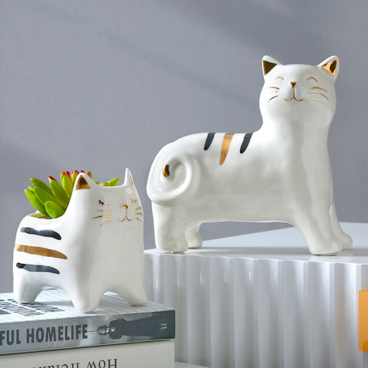 Ceramic Cat Vase Decor – Arte Attic