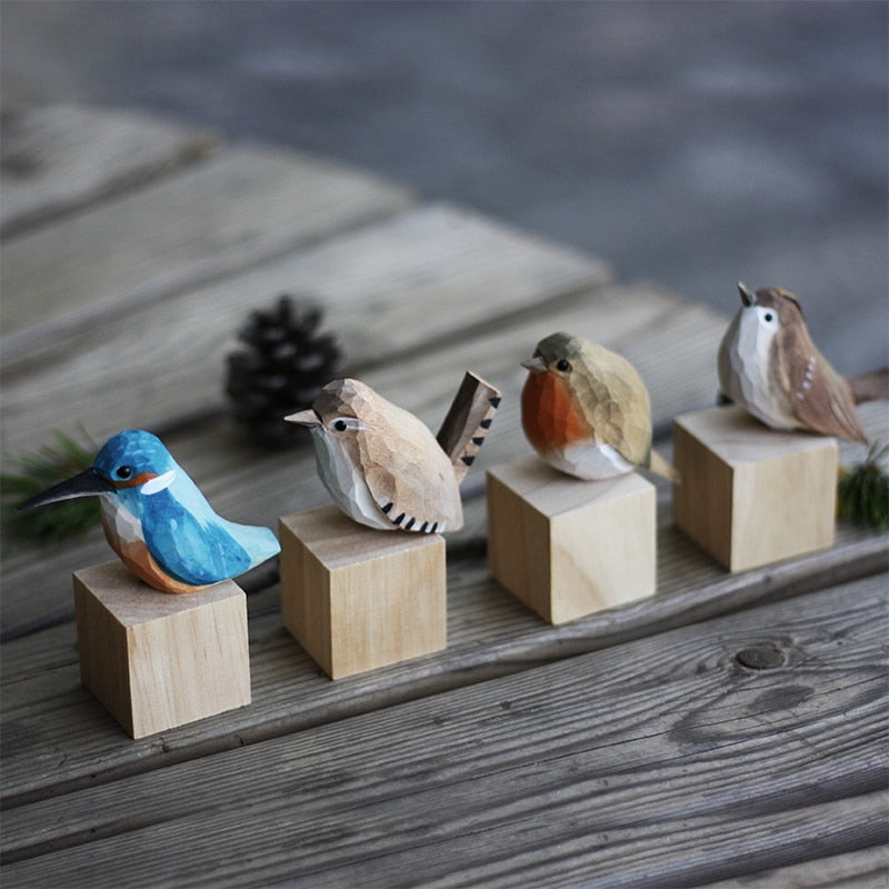 Wooden Bird Figurines – Arte Attic